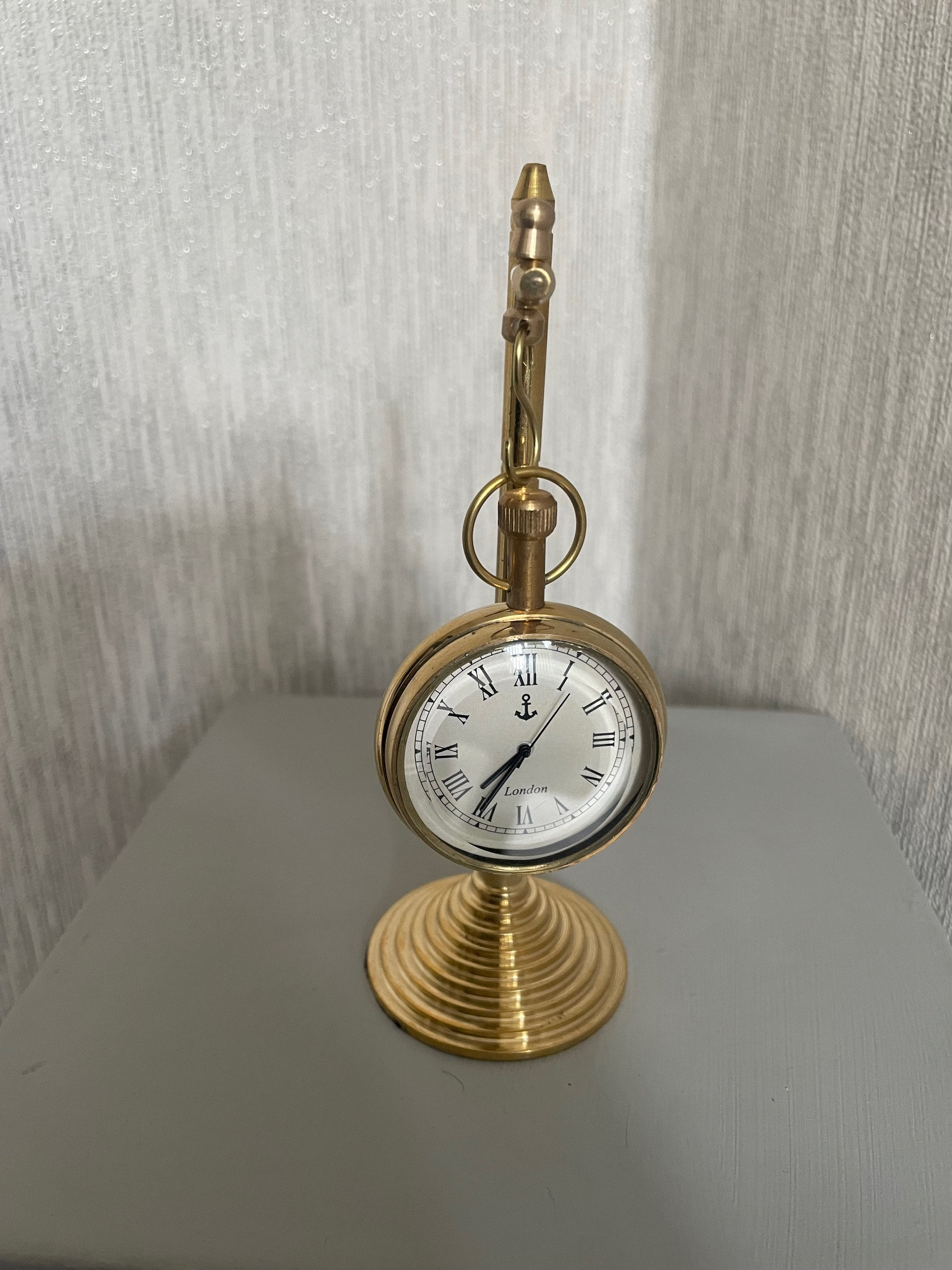 Vintage Type Solid Brass Round Circular Pyramid Pocket Watch Display ...