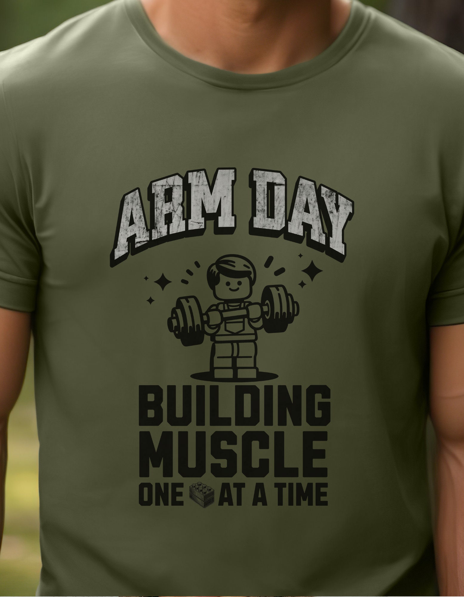 Arm Day Building Muscle One Brick at A Time, Blocks Bricks Shirt ...