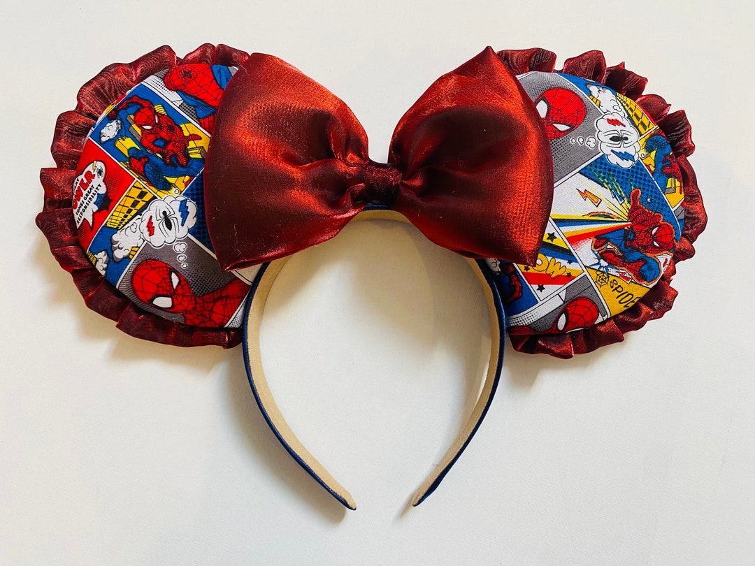 Spider-man Inspired Disney Ears With Bow, Hand Made, Quality, Minnie ...