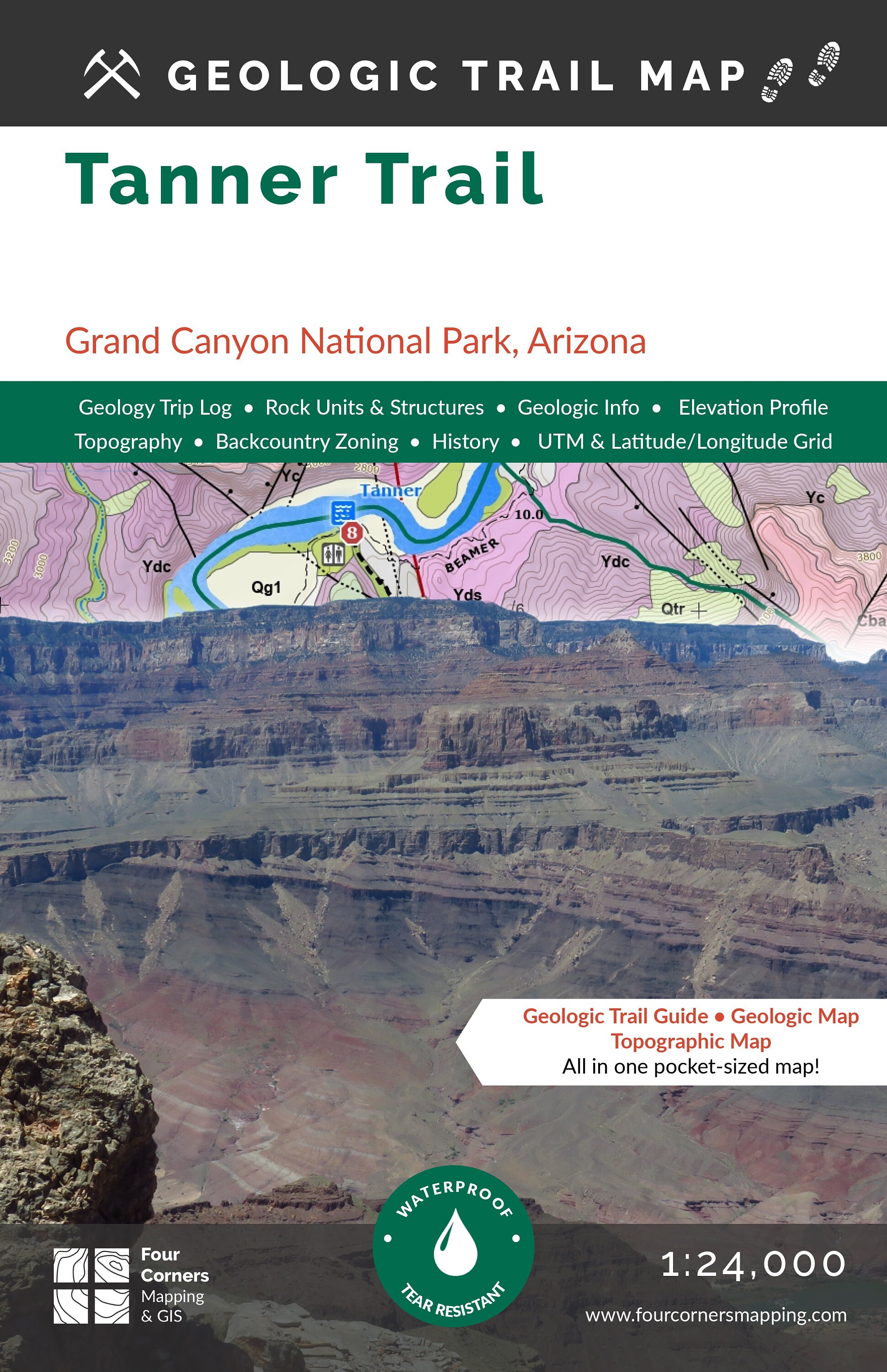 Geologic Trail Map / Grand Canyon / Geology Guide / Map / Hiking Map ...