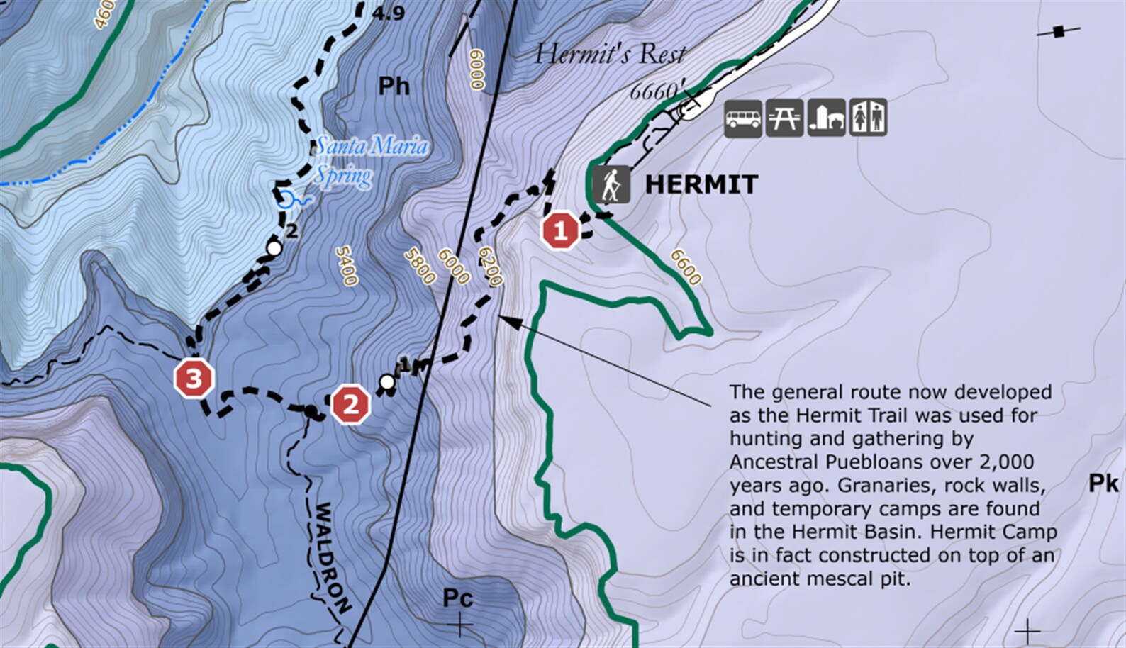 Geologic Trail Map / Grand Canyon / Geology Guide / Map / Hiking Map ...