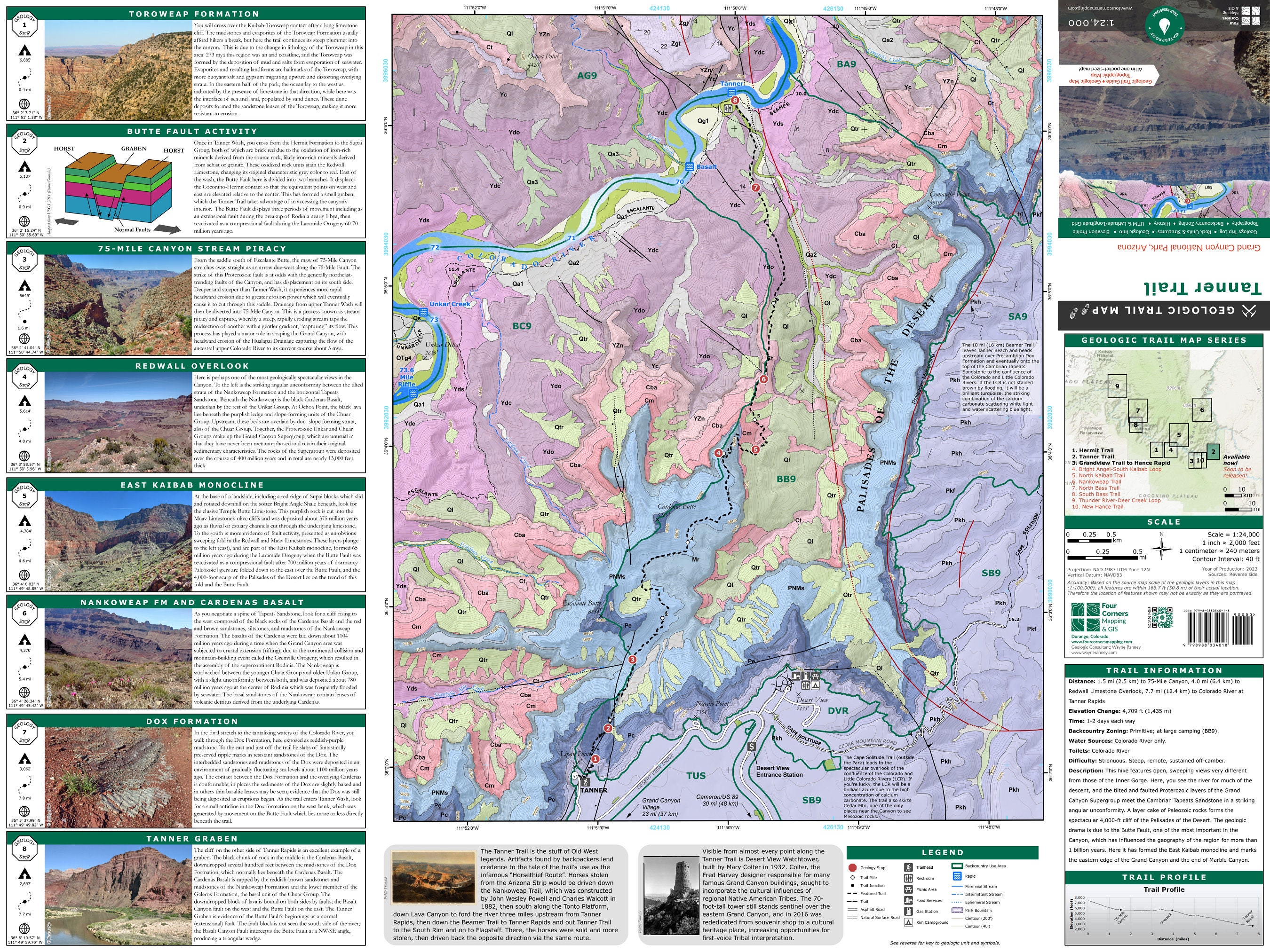 Geologic Trail Map / Grand Canyon / Geology Guide / Map / Hiking Map ...