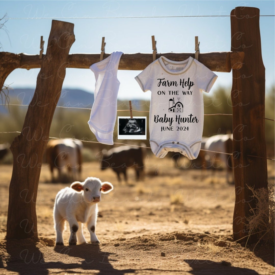 Farm Help on the Way Pregnancy Announcement Editable Digital - Etsy