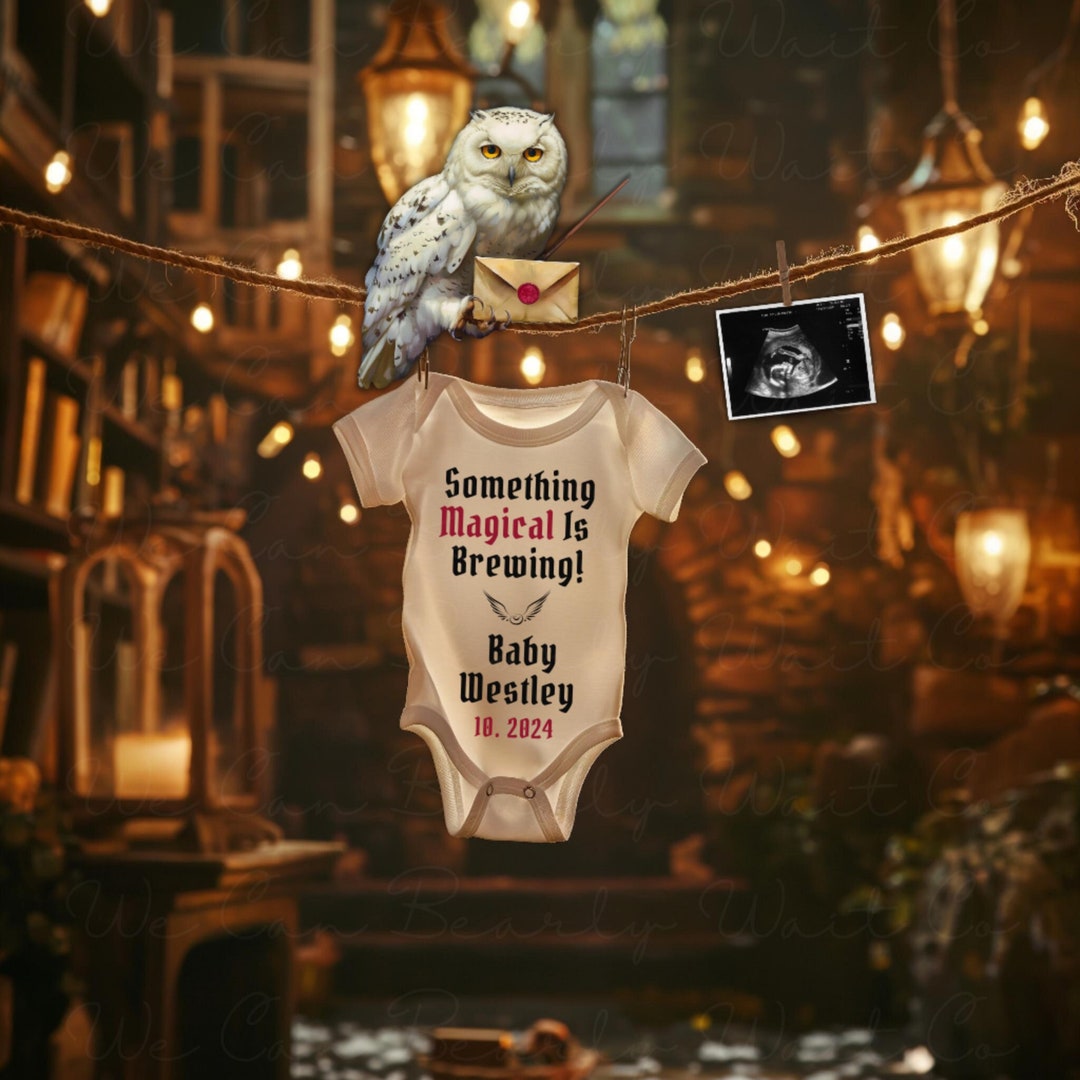 Wizard Pregnancy Announcement Digital, Something Magical is Brewing ...