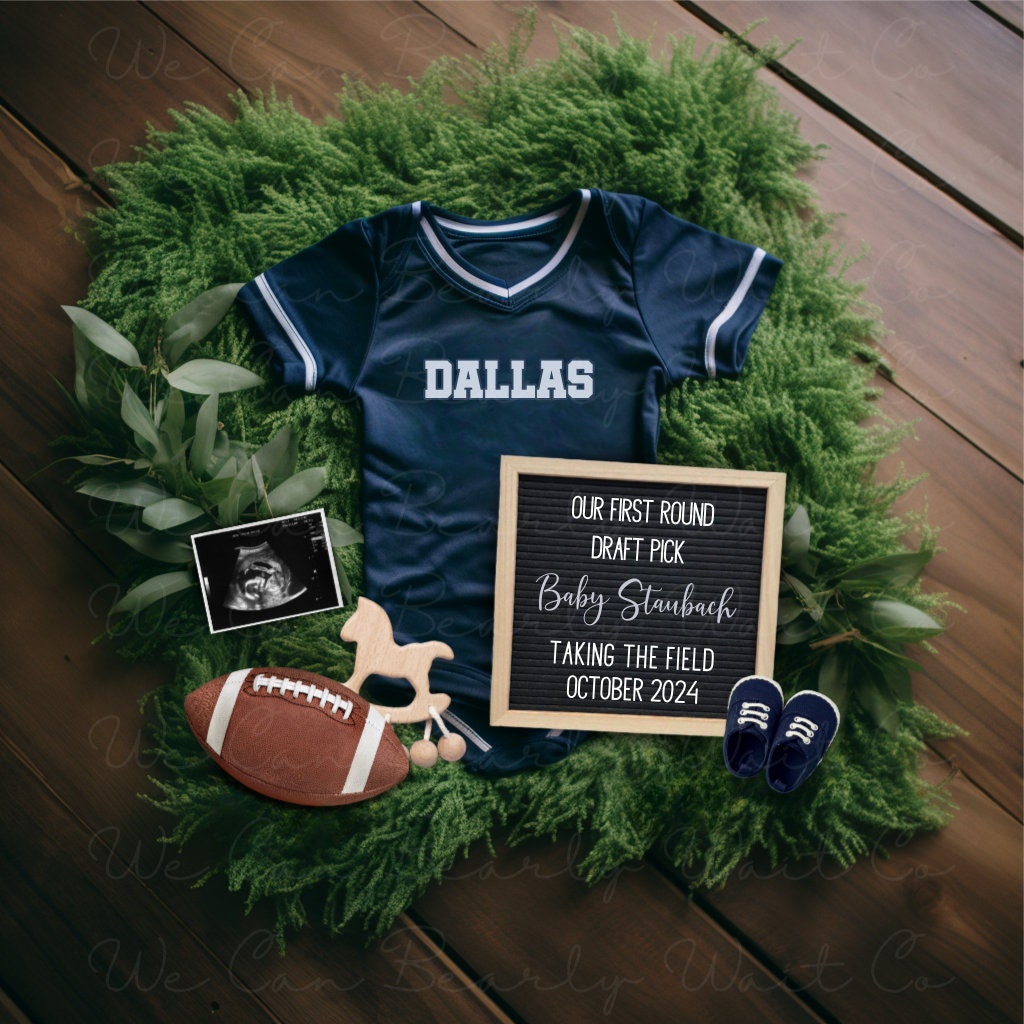 Dallas Football Pregnancy Announcement Digital, Editable Football Baby ...