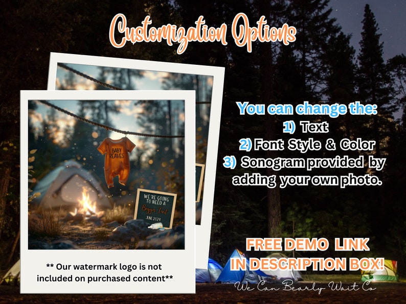 Camping Pregnancy Announcement Digital, Going to Need A Bigger Tent ...