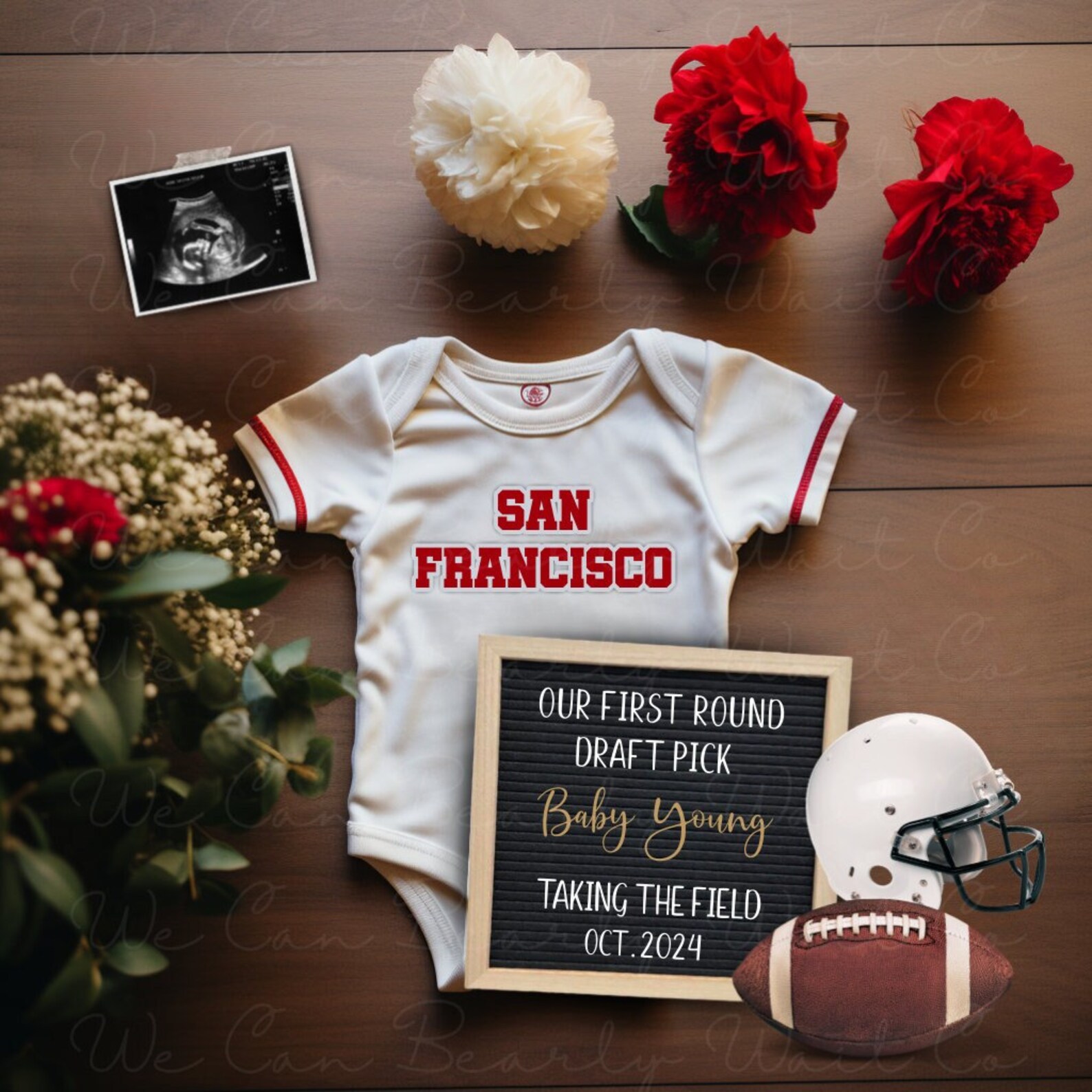 San Francisco Football Pregnancy Announcement Digital, Editable First ...