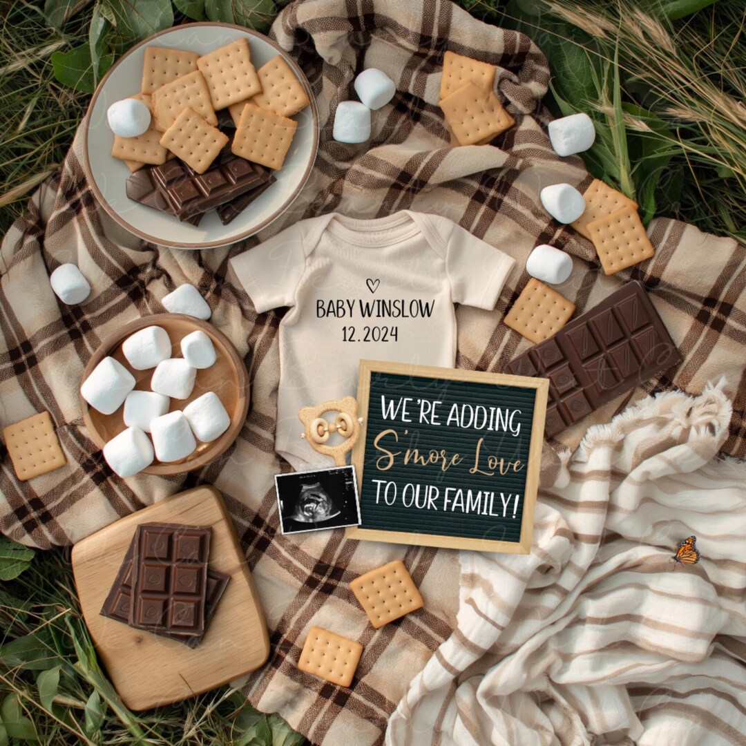 S'mores Pregnancy Announcement Digital, Adding S'more Love to Our ...