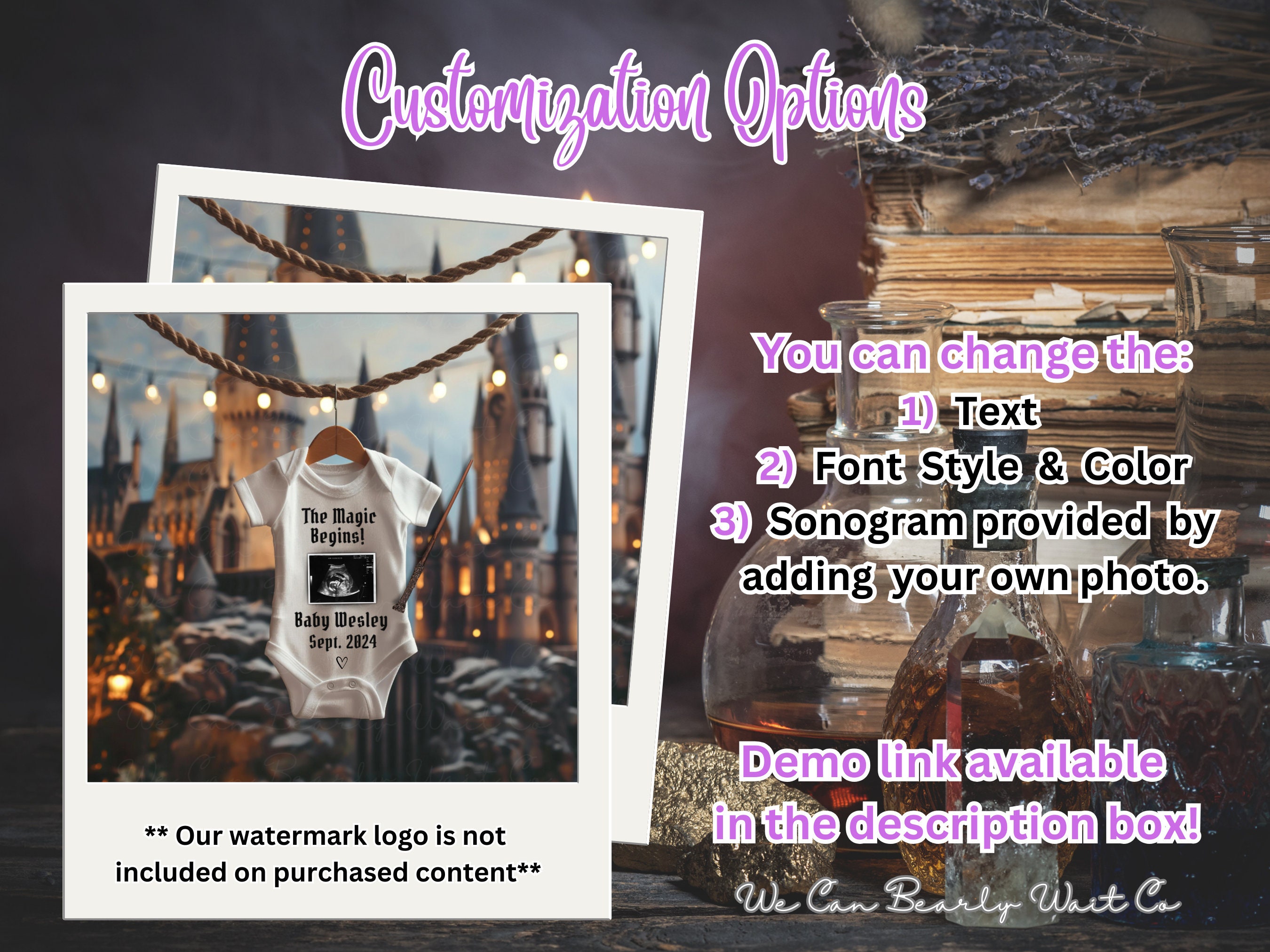 Wizard Pregnancy Announcement Digital, the Magic Begins Baby ...