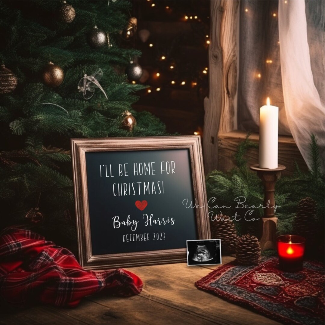 Christmas Pregnancy Announcement, Editable Winter Baby Announcement ...