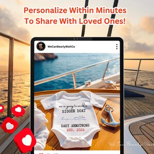 Nautical Boat Pregnancy Announcement, Baby Boy Sea Themed Gender Reveal ...