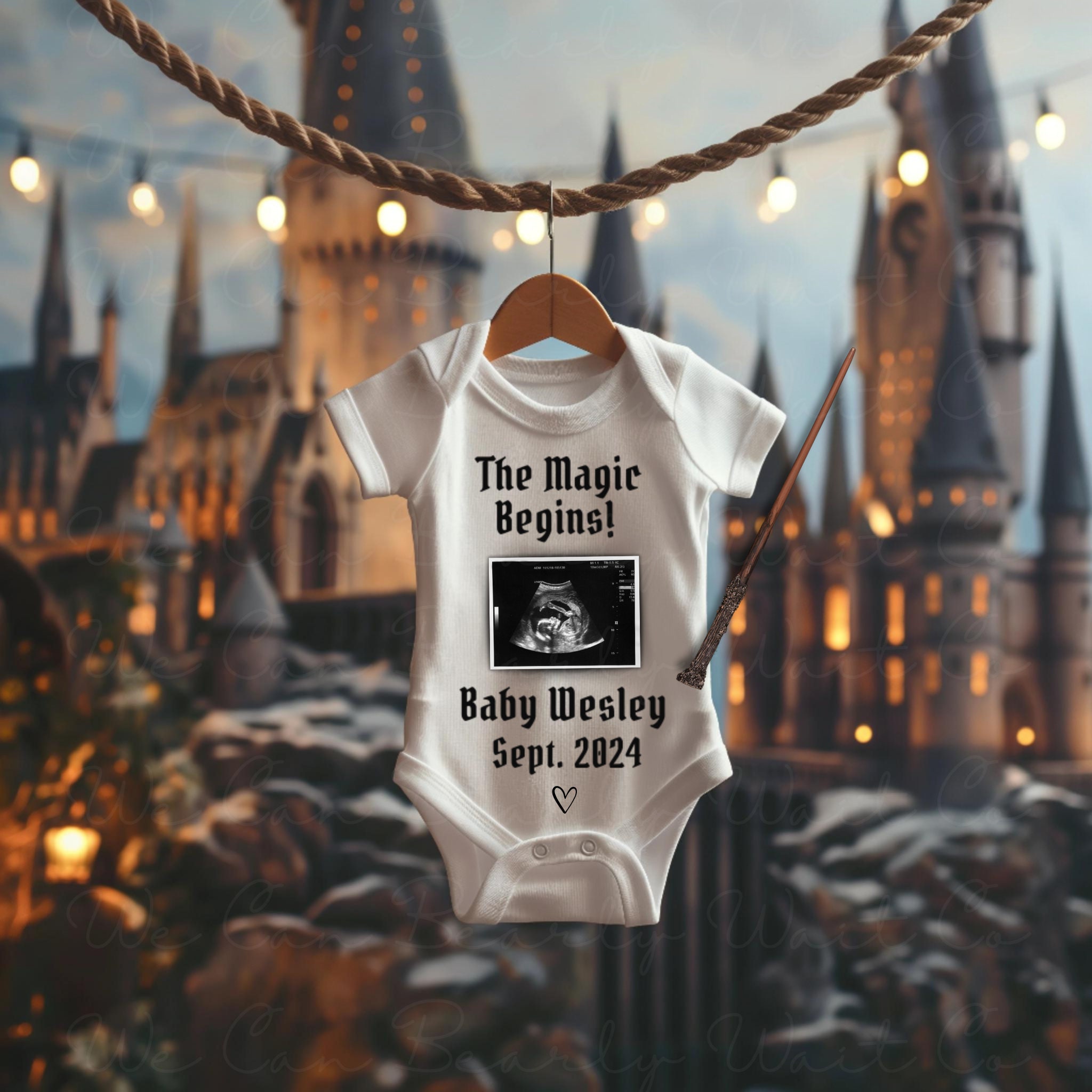 Wizard Pregnancy Announcement Digital, the Magic Begins Baby ...
