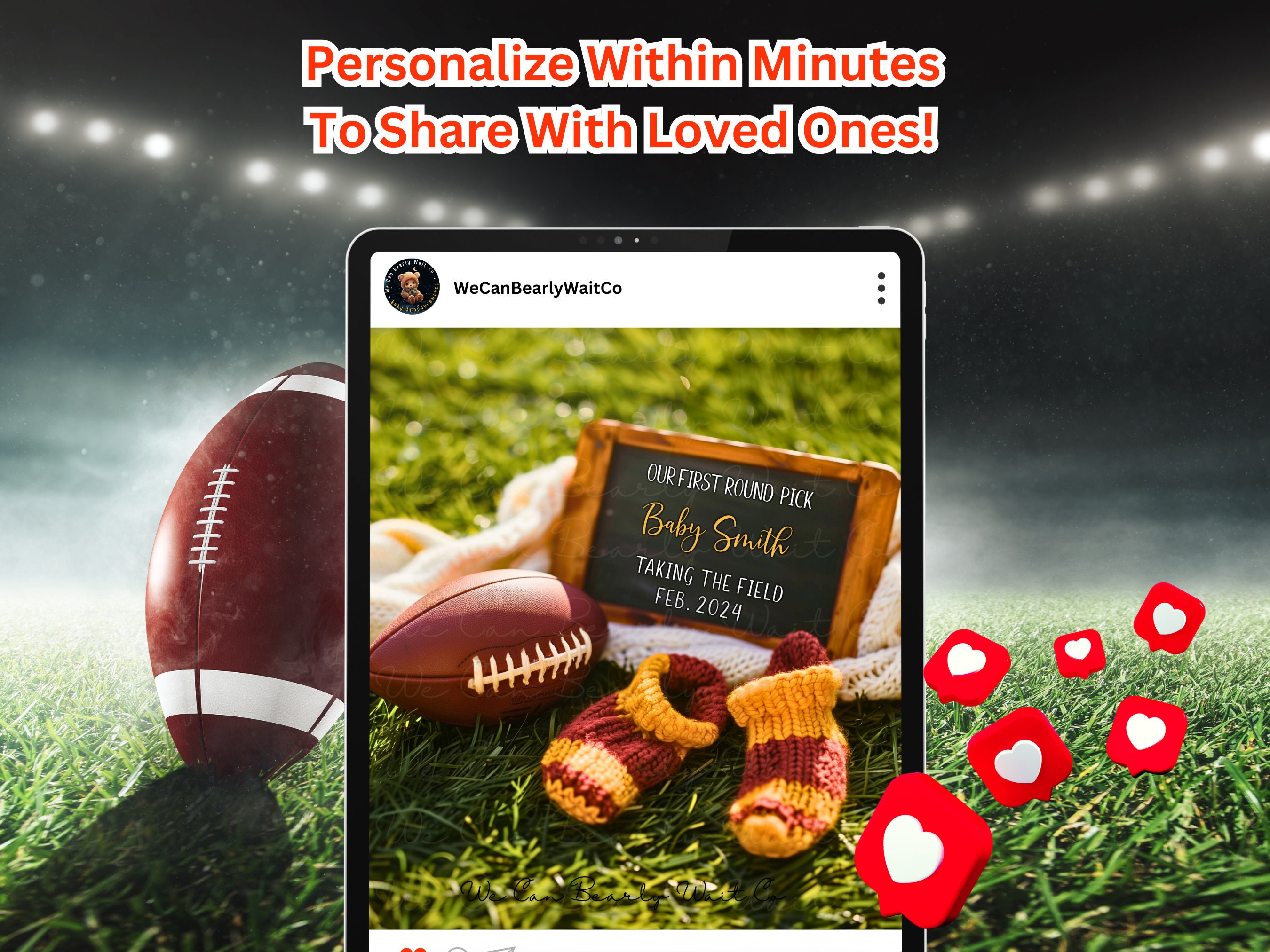 Washington DC Football Pregnancy Announcement Digital, Draft Pick ...