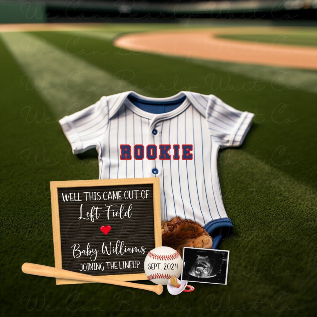 Baseball Pregnancy Announcement Digital, Rookie Baseball Pregnancy ...
