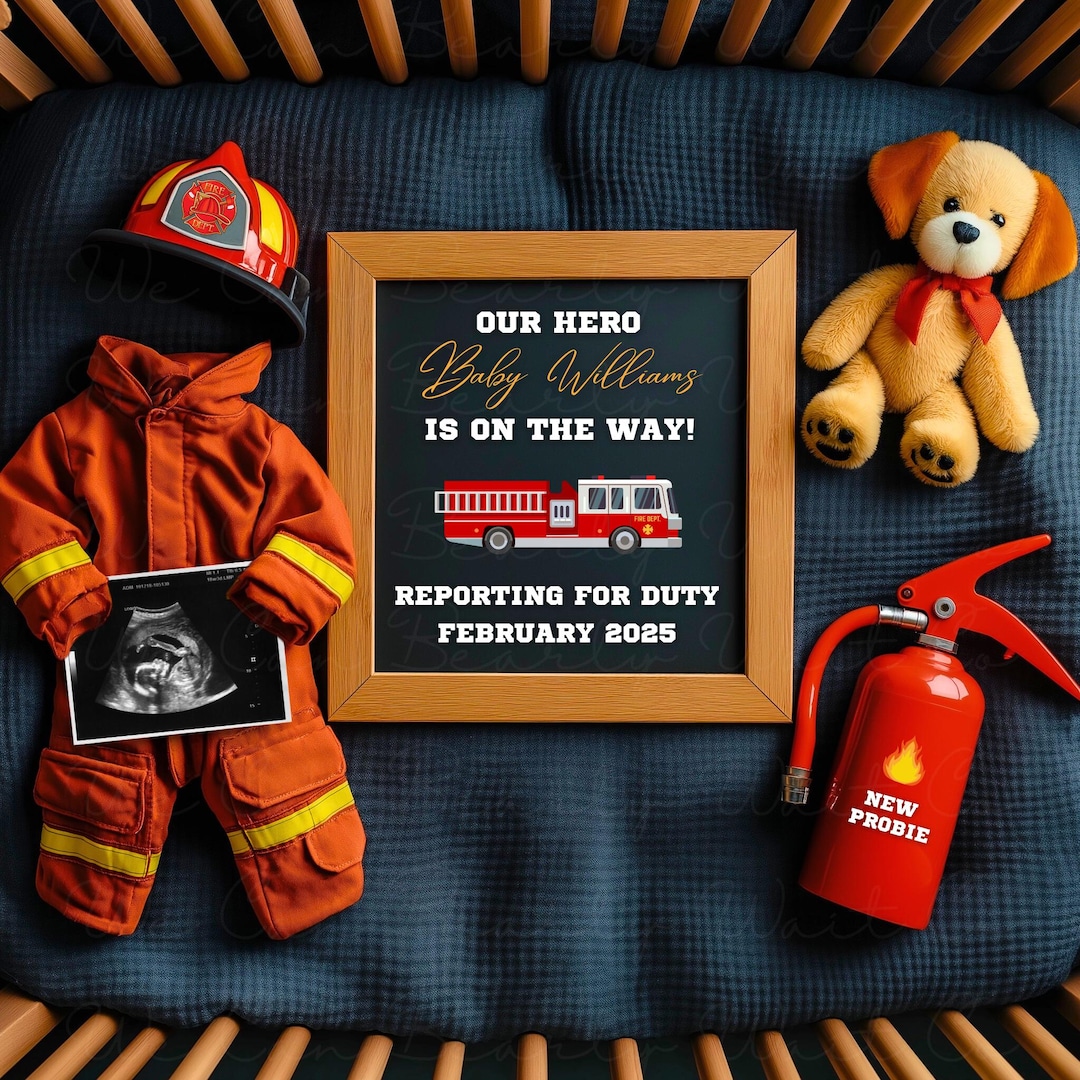 Firefighter Baby Announcement, Rookie Fireman Pregnancy Announcement ...