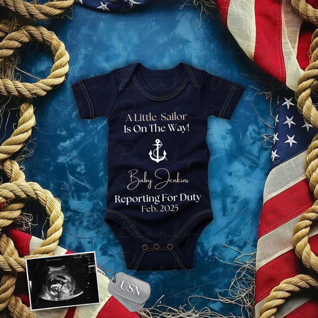 U.S. Navy Pregnancy Announcement Digital, Military Baby Announcement ...