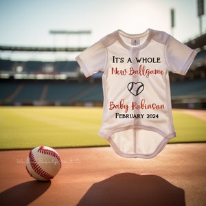It's A Whole New Ballgame Pregnancy Announcement, Editable Digital ...