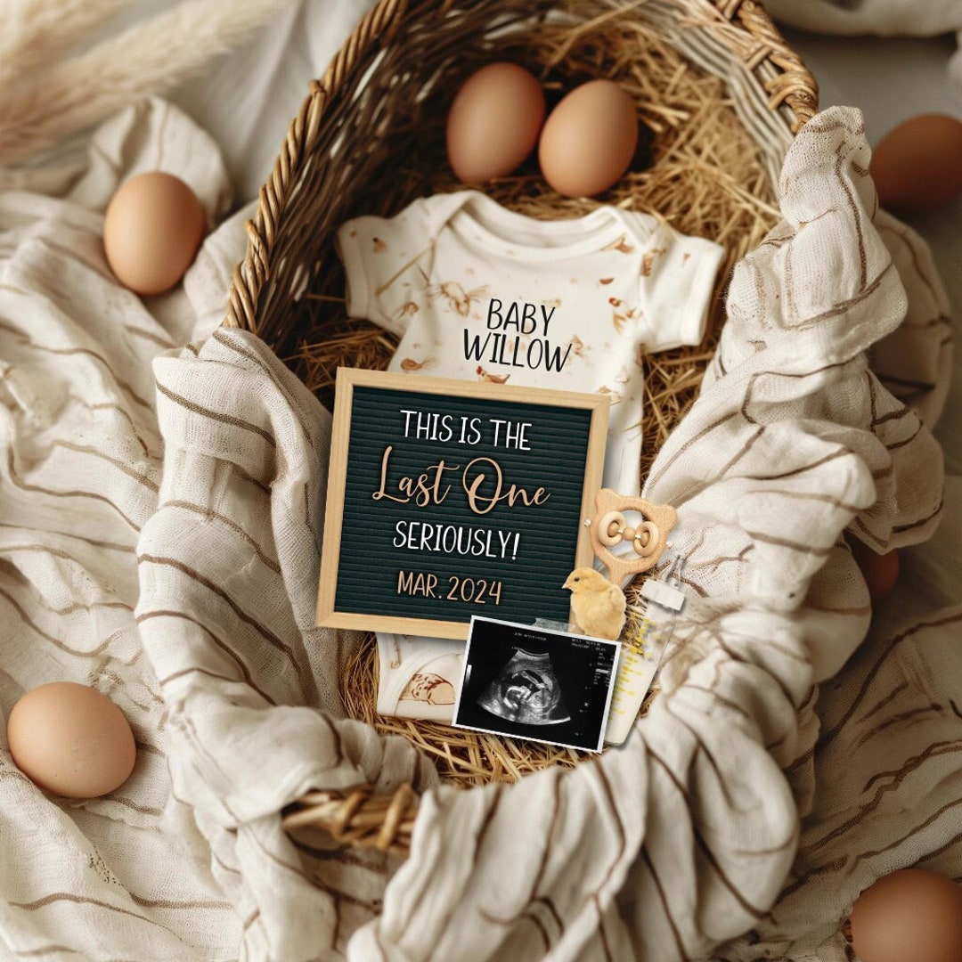 Last Baby Announcement Digital, Boho Farm Pregnancy Announcement ...