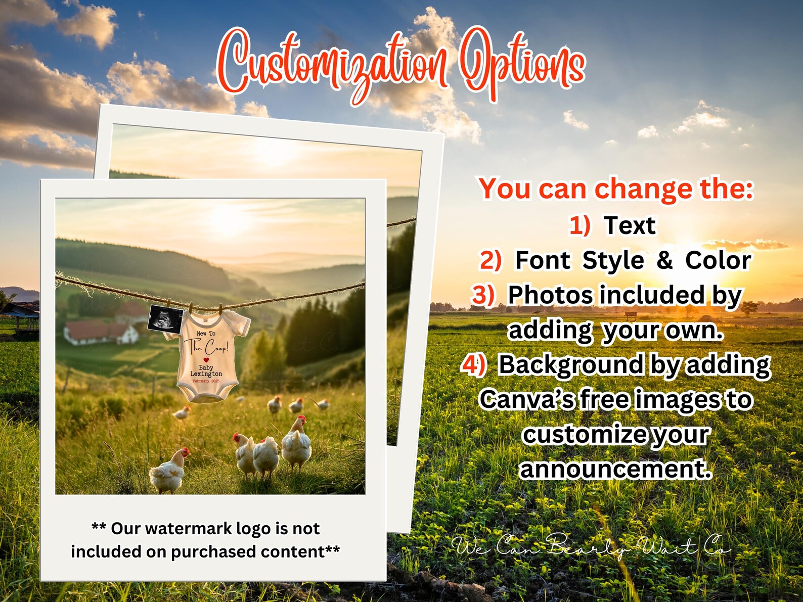 Chicken Pregnancy Announcement Digital, New to the Coop Baby ...