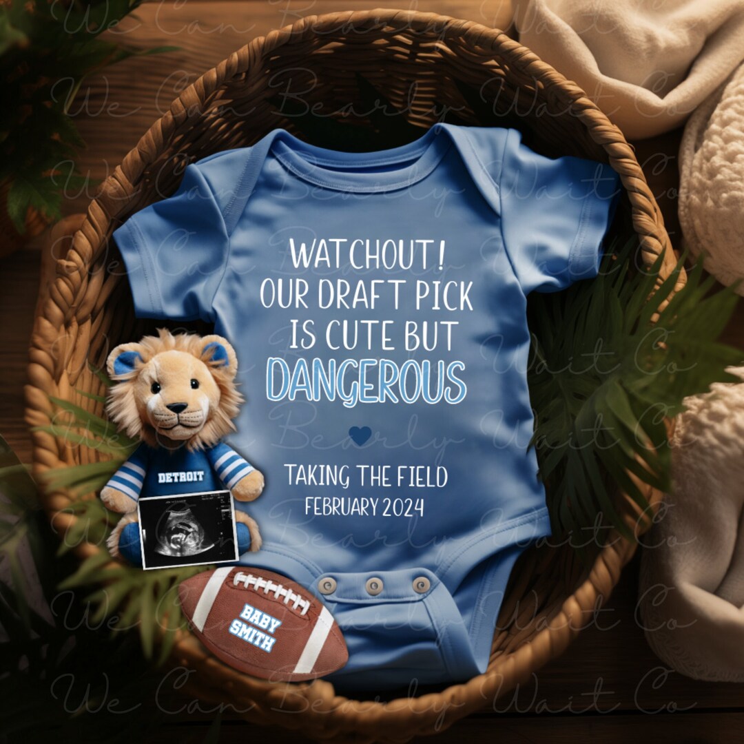 Detroit Football Pregnancy Announcement Digital, Editable First Draft ...