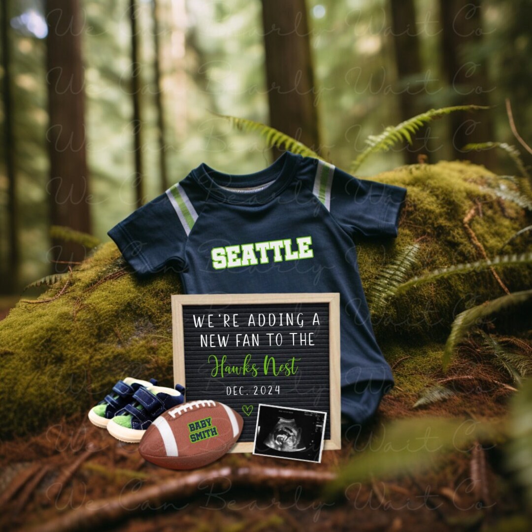 Seattle Football Pregnancy Announcement Digital, Editable Seattle ...