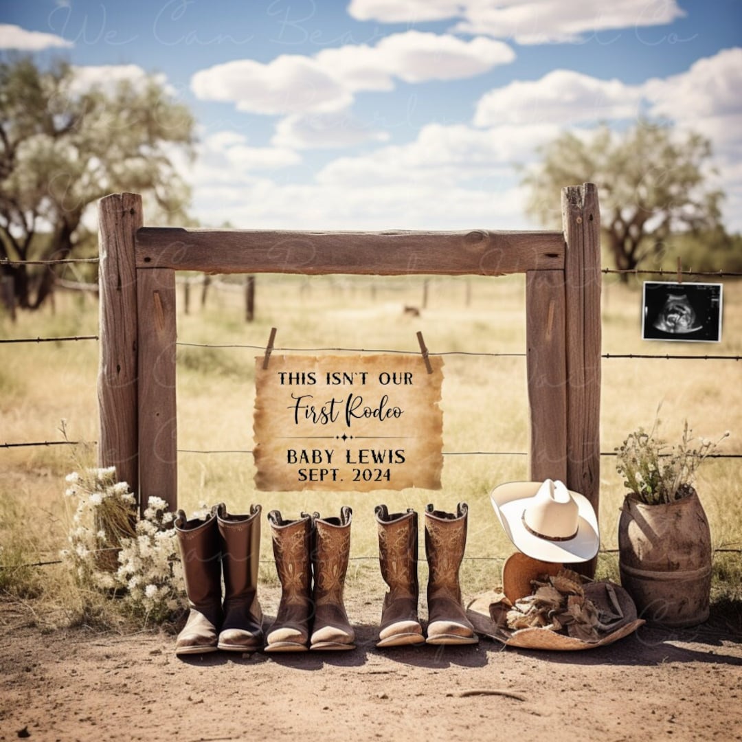 Western Pregnancy Announcement Digital, Editable Not Our First Rodeo ...