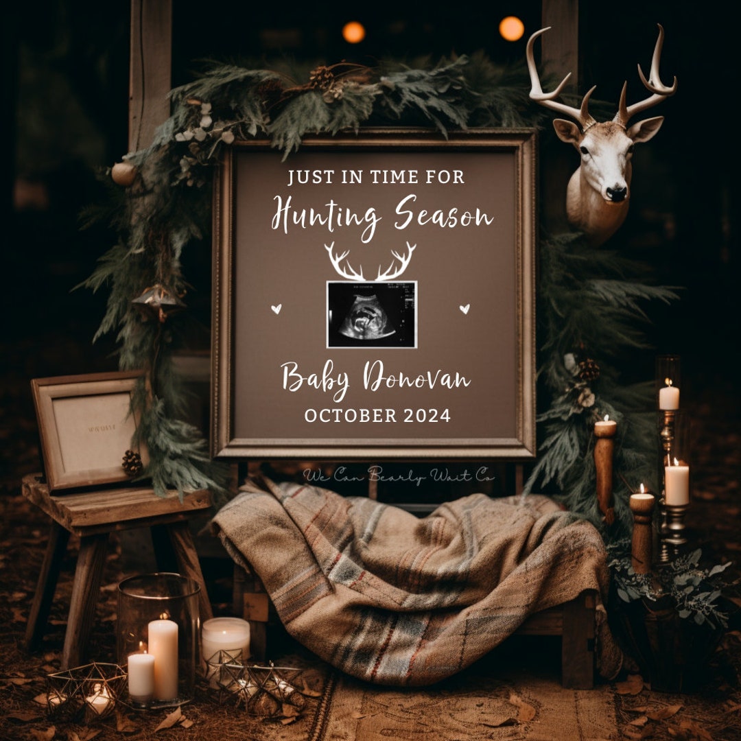 Hunting Season Pregnancy Announcement, Editable Digital Hunting Baby ...