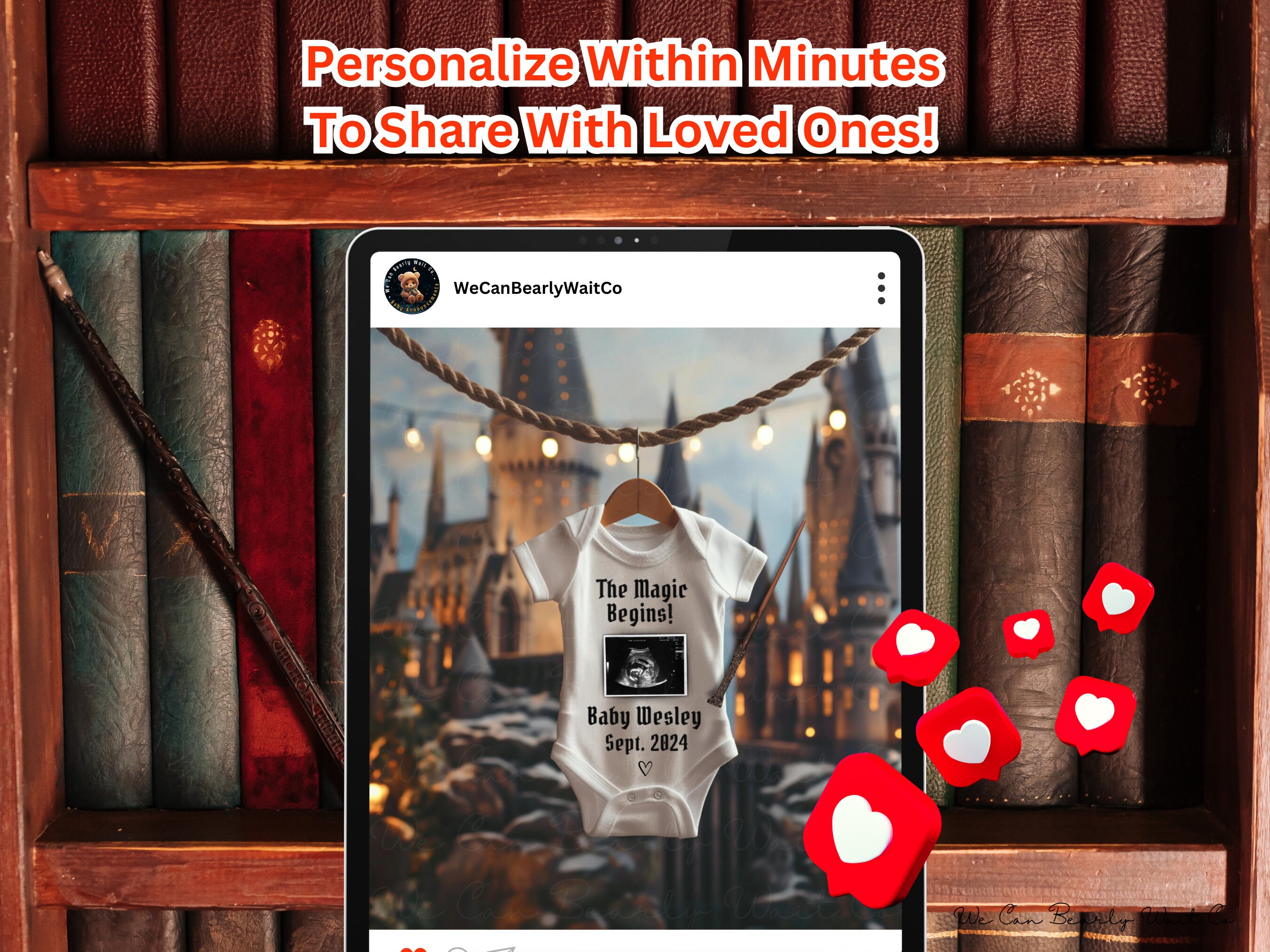 Wizard Pregnancy Announcement Digital, the Magic Begins Baby ...