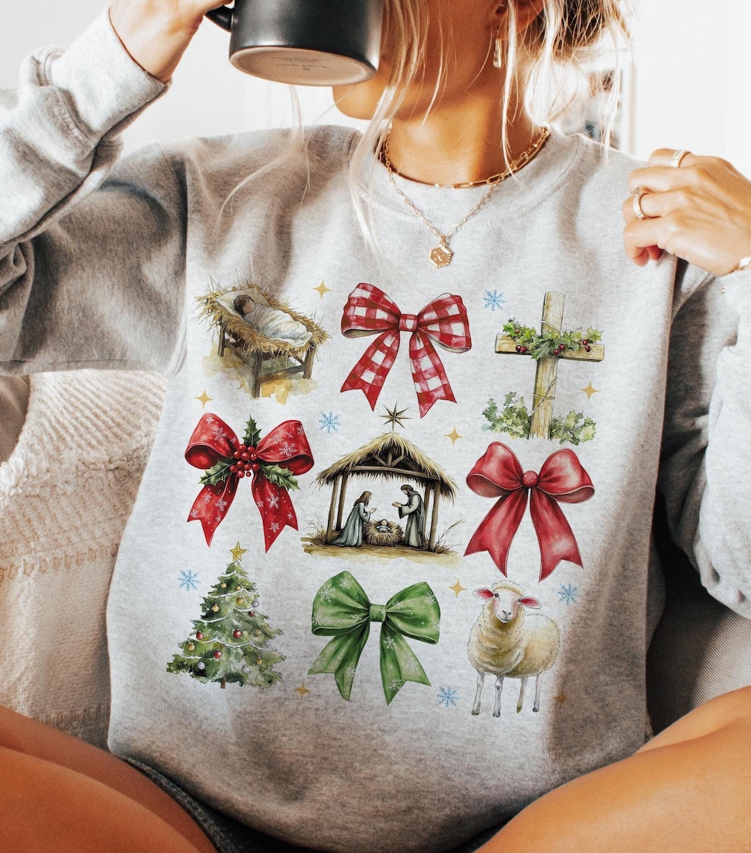 Nativity Scene Sweater, Christian Christmas Sweatshirt, Religious ...
