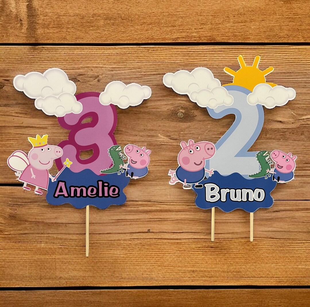 Peppa Pig Cake Topper, George Pig Cake Topper - Etsy