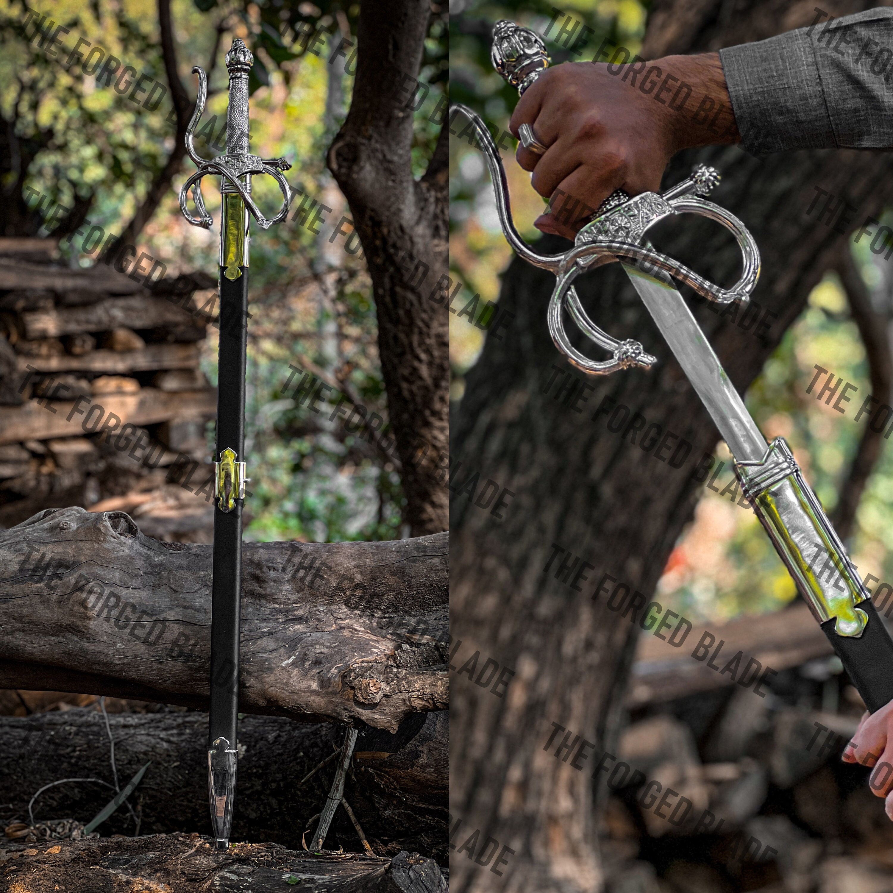 Hand Forged Legend of Zorro Rapier Sword With Scabbard Viking Swords ...