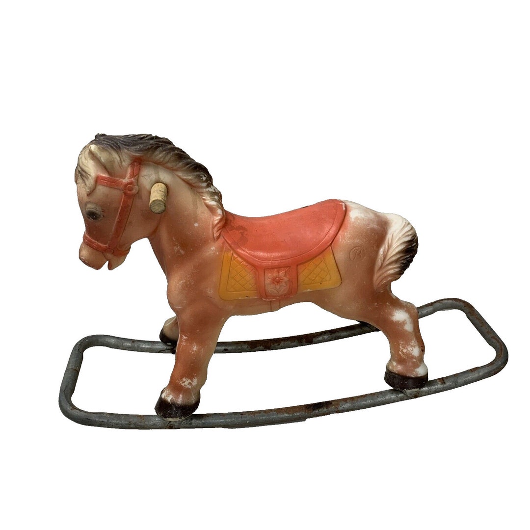 Vtg Blow Mold Plastic 1965 Blazon Child Toddler Miniature Rocking Horse ...