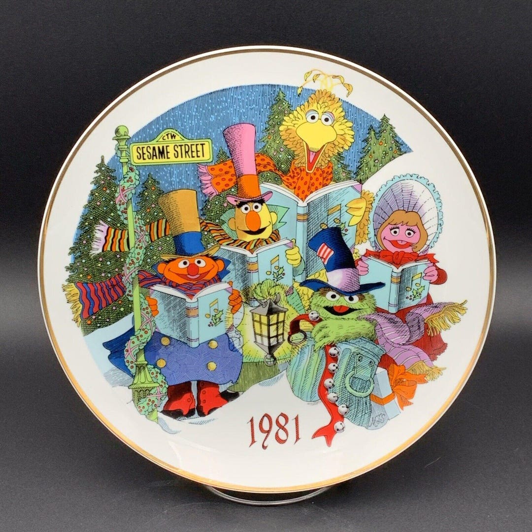 Vintage 1981 Sesame Street Muppets Decorative Christmas Plate by Gorham ...