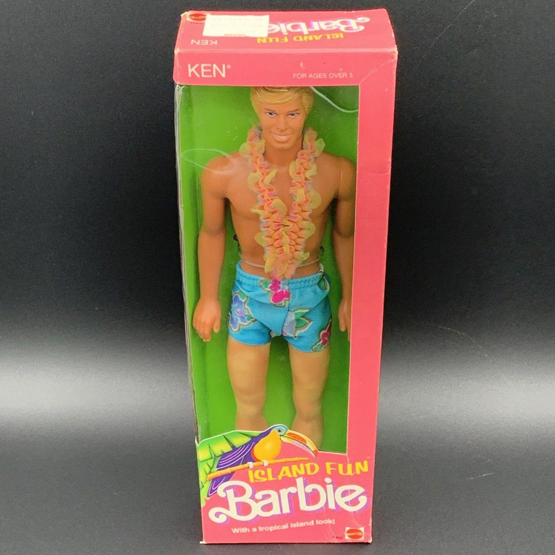 Vintage Mattel Barbie Island Fun Ken 1987 NRFB 4060 New W/leg ...