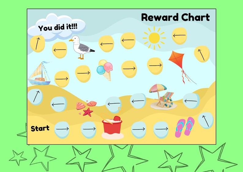 Reward Chart, Toddler Reward Chart, Potty Training, Potty Chart ...