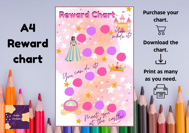 Reward Chart, Toddler Reward Chart, Potty Training, Potty Chart ...