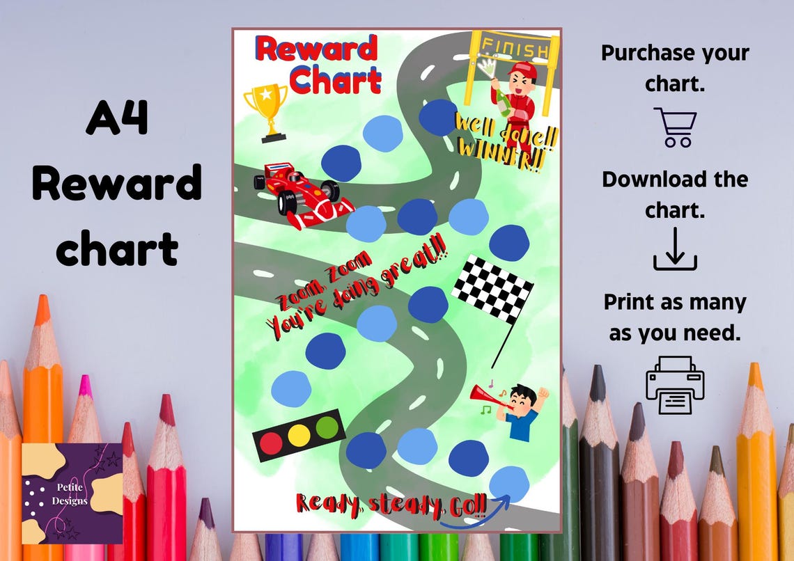 Reward Chart, Toddler Reward Chart, Potty Training, Potty Chart ...