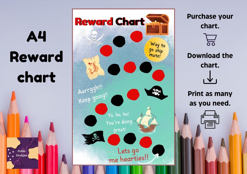 Reward Chart, Toddler Reward Chart, Potty Training, Potty Chart ...
