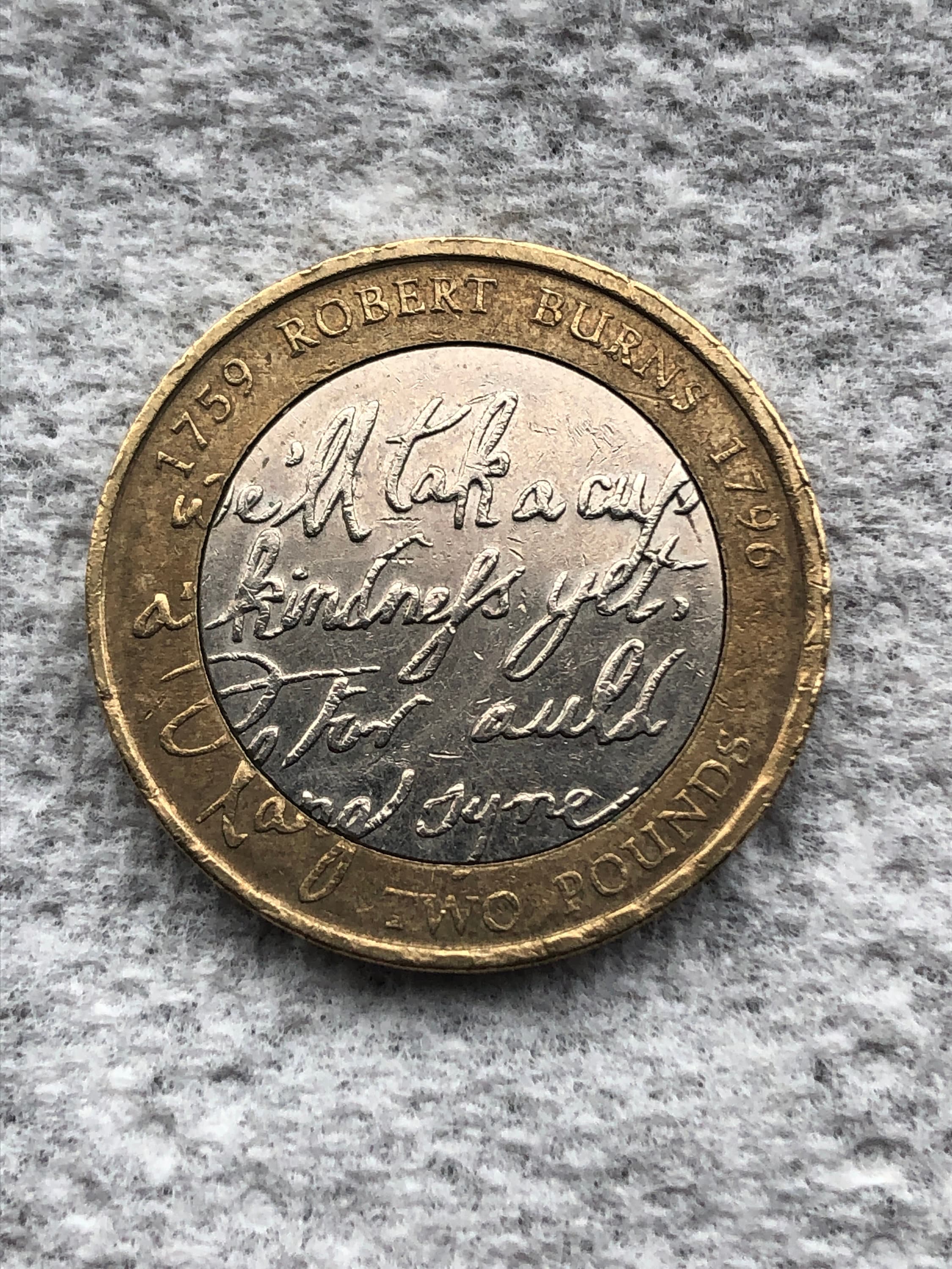 2 Pound Coin Robert Burns - Etsy UK