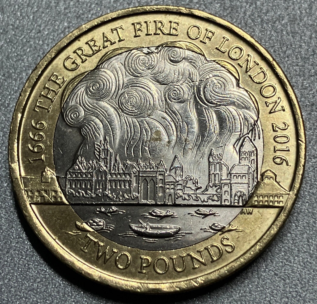 The Great Fire of London 2 Pound Coin - Etsy UK