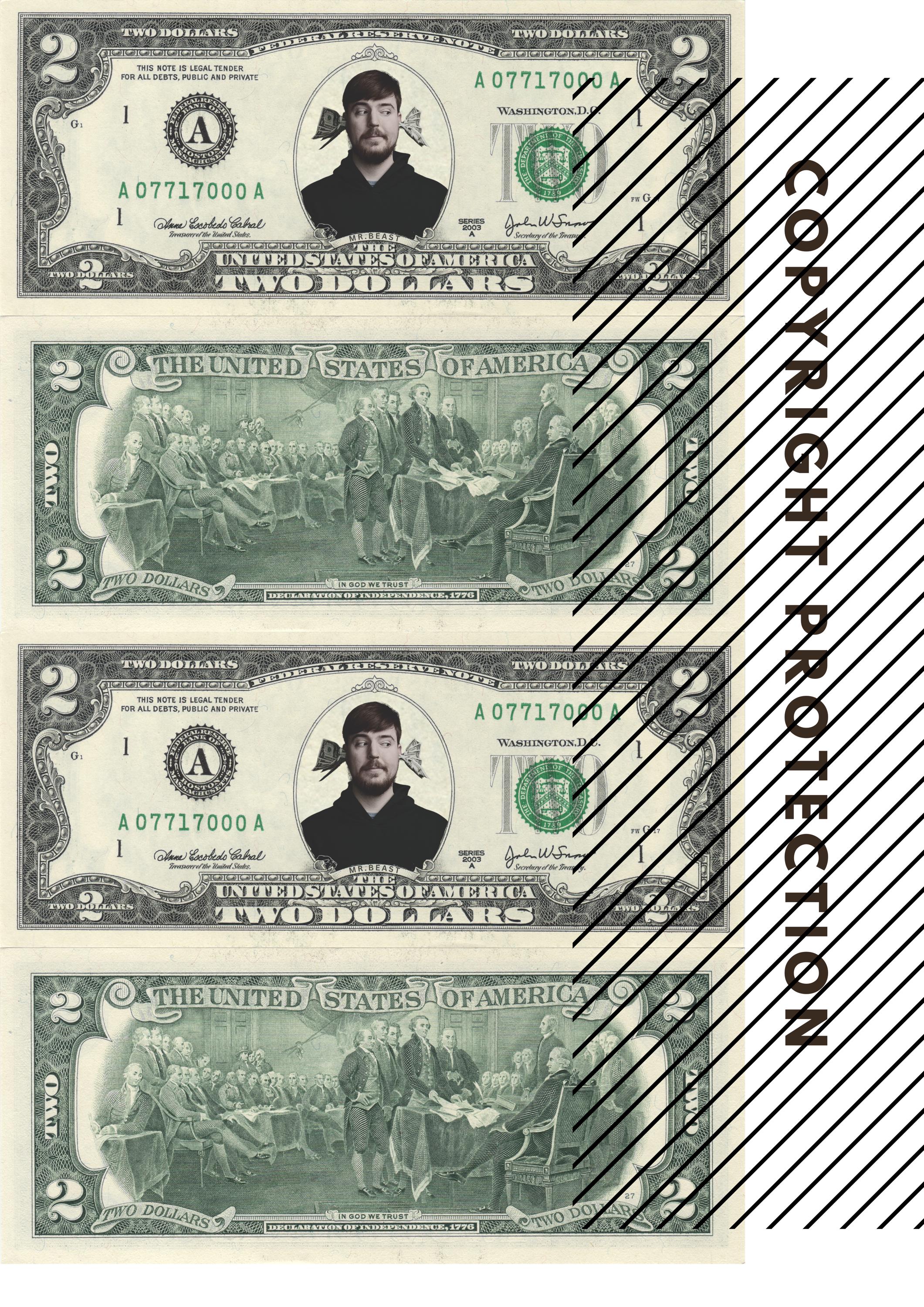2 Dollar Bill, Your Face on Money, Game Money, Party Money, Custom ...