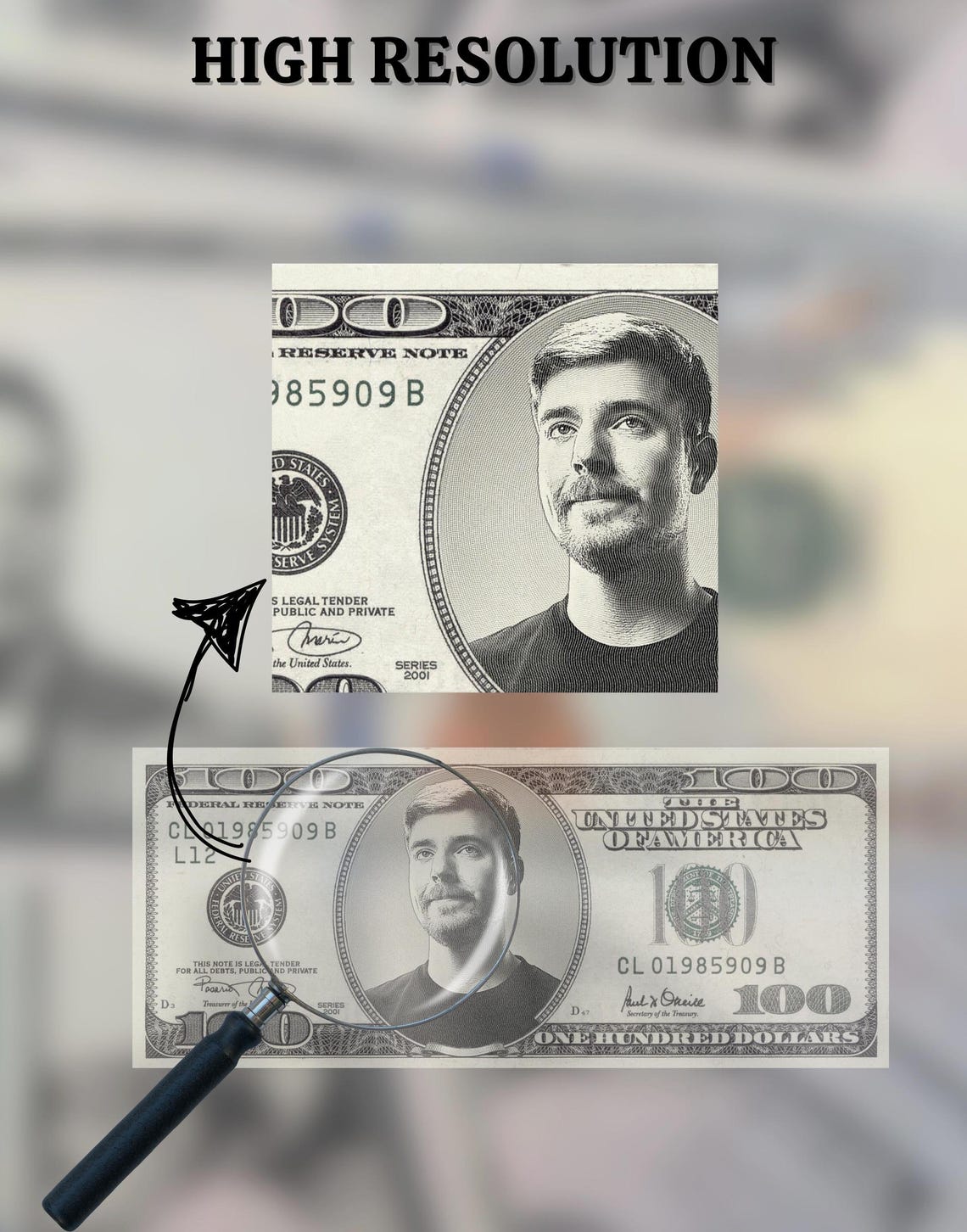 Personalized 100 Dollar Bill, Your Face on Money Custom Money Game ...