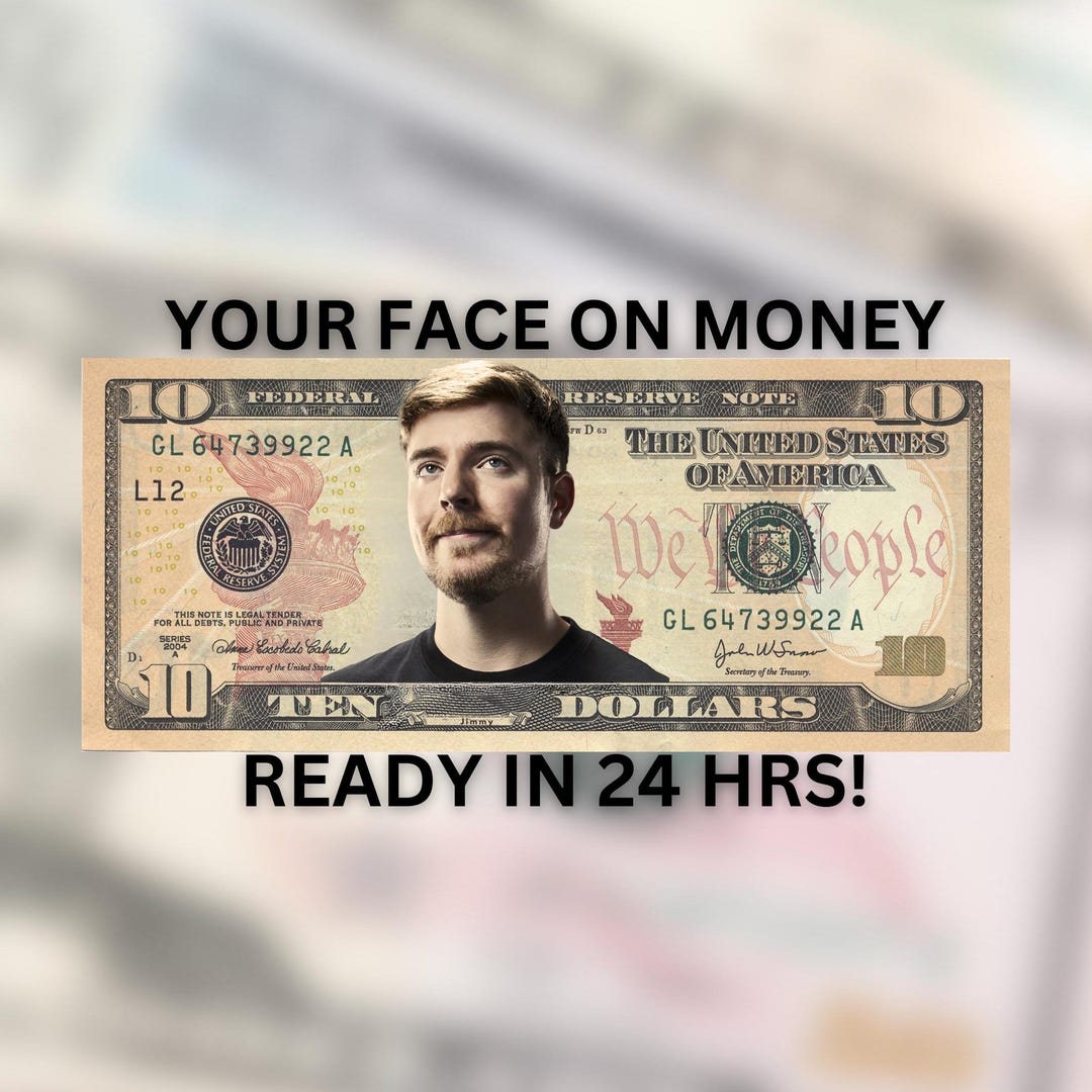 Custom 10 Dollar Bill, Personalized Face on Money, Alexander Hamilton ...