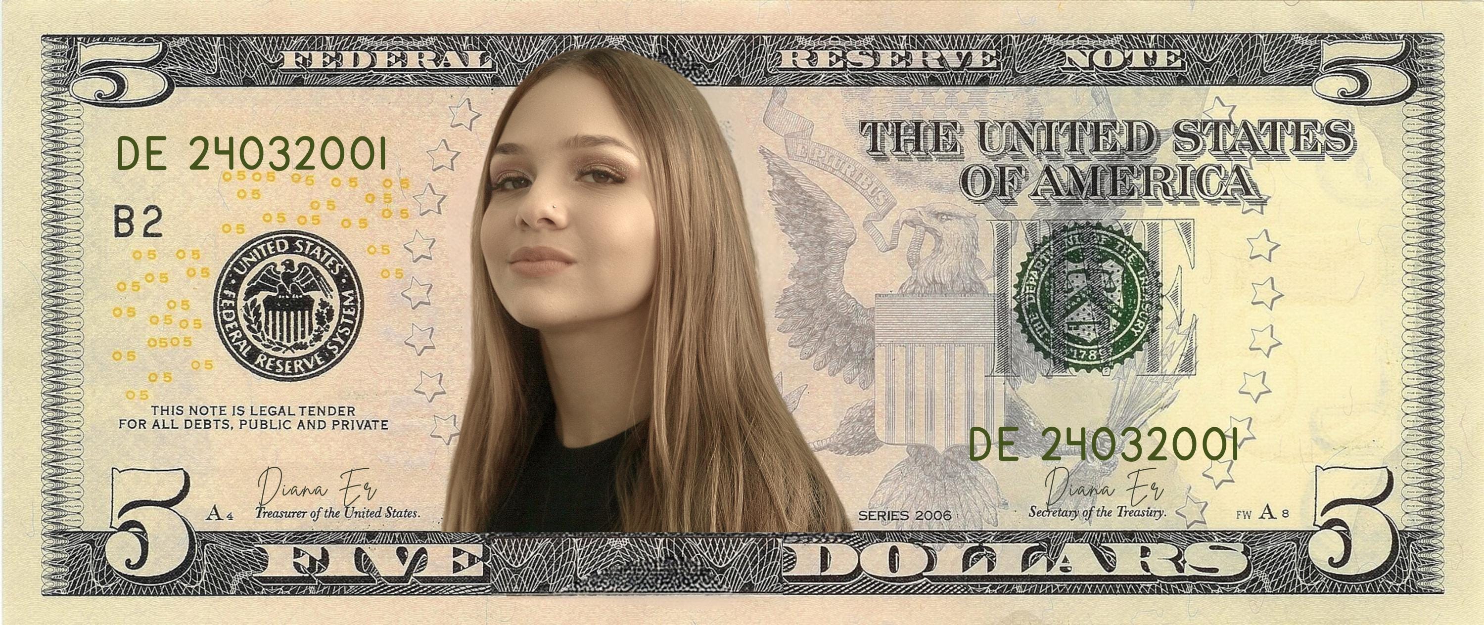 5 Dollar Bill, Your Face on Money, Game Money, Party Money, Custom ...