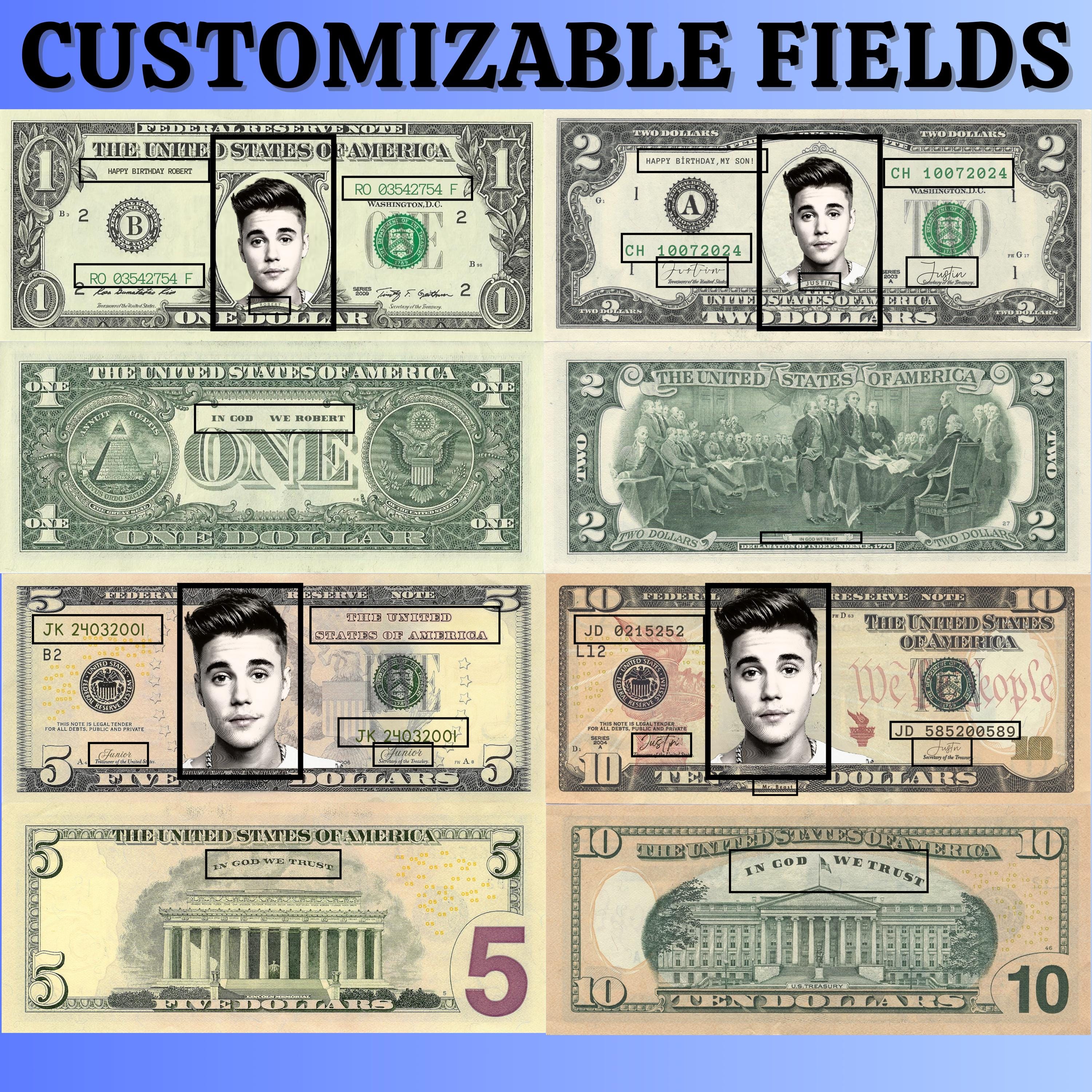 Funny Custom Dollar Bill, Put Face on Money, Personalized Gag Gift ...