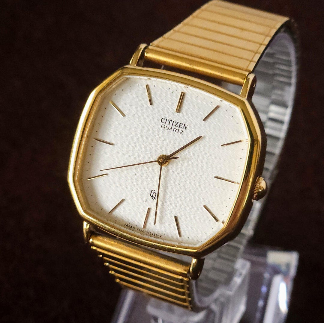 Vintage CQ Citizen Square Patterned Dial Mens Watch - Etsy