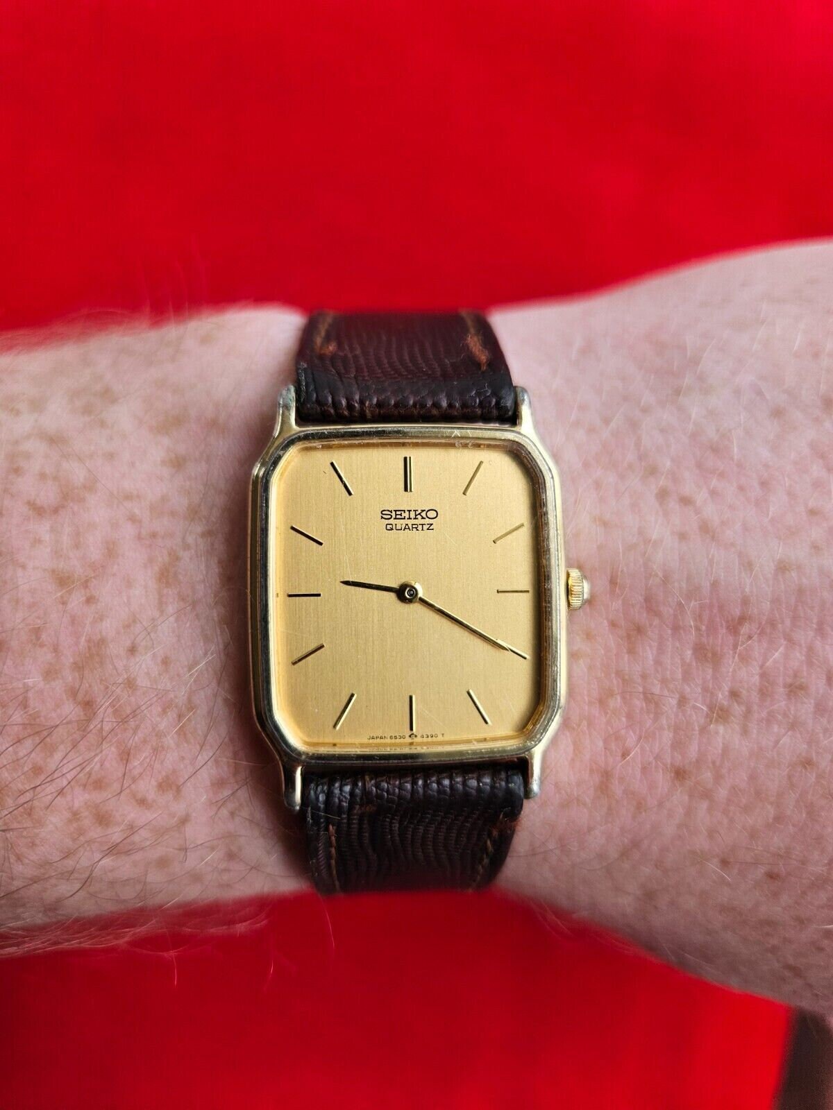 Seiko Gold Rectangular Dress Watch Mens Ref. 6530-5770 - Etsy UK