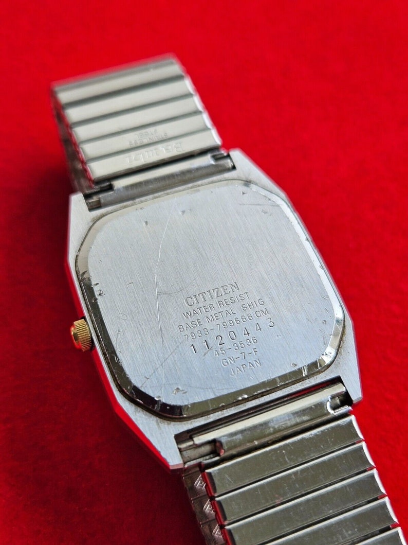 Vintage Citizen CQ Wrist Watch Mens Silver Dial Quartz Analog Ref. 7933 ...