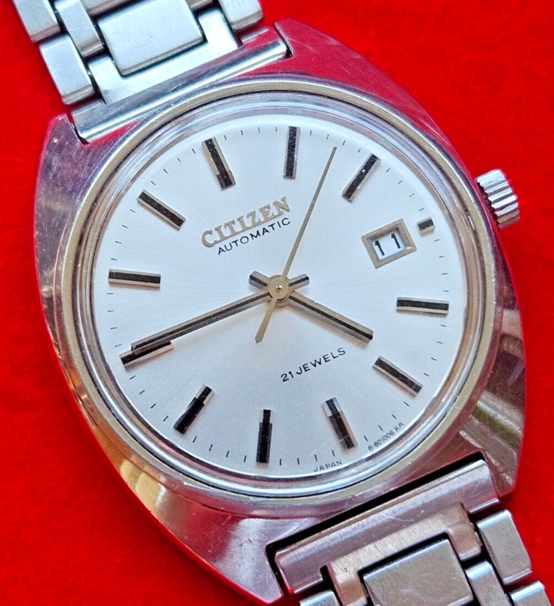 Vintage Citizen Silver Automatic Mens Watch With Sunburst Dial - Fully ...