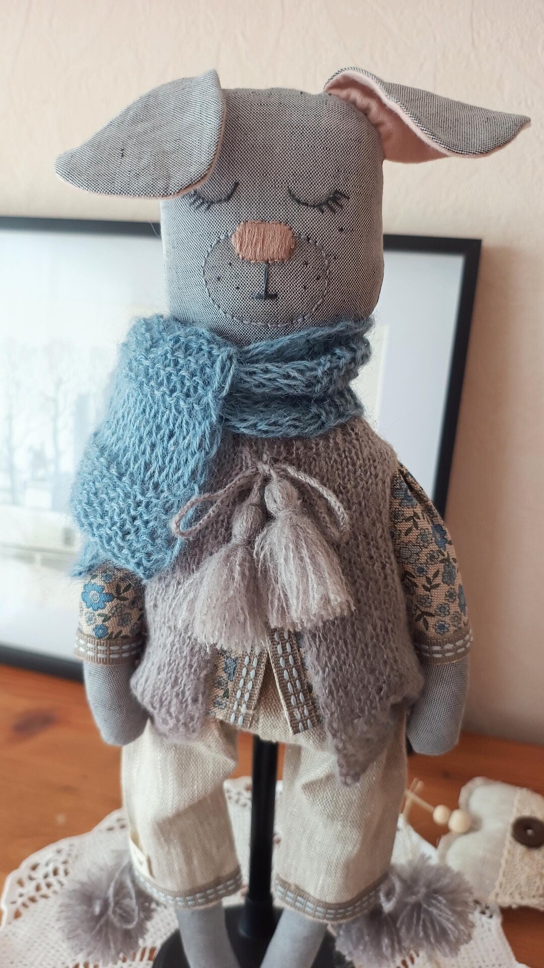 Blue Dog Stuffed Toy: Emotional Support Animal, Soft Plush Dog, Cuddly ...